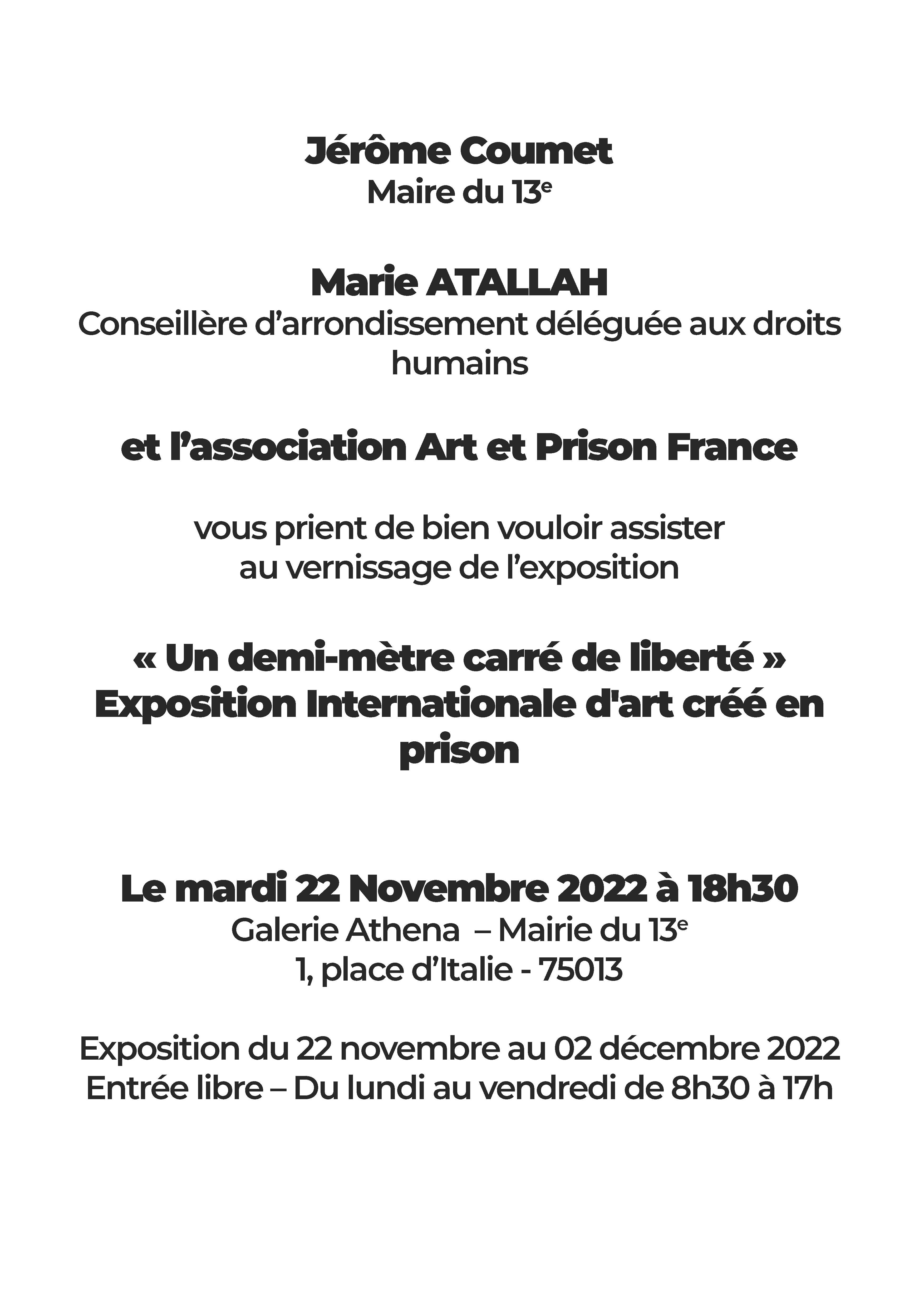 Exposition « Un demi-mètre carré de liberté » - Mairie du 13ᵉ