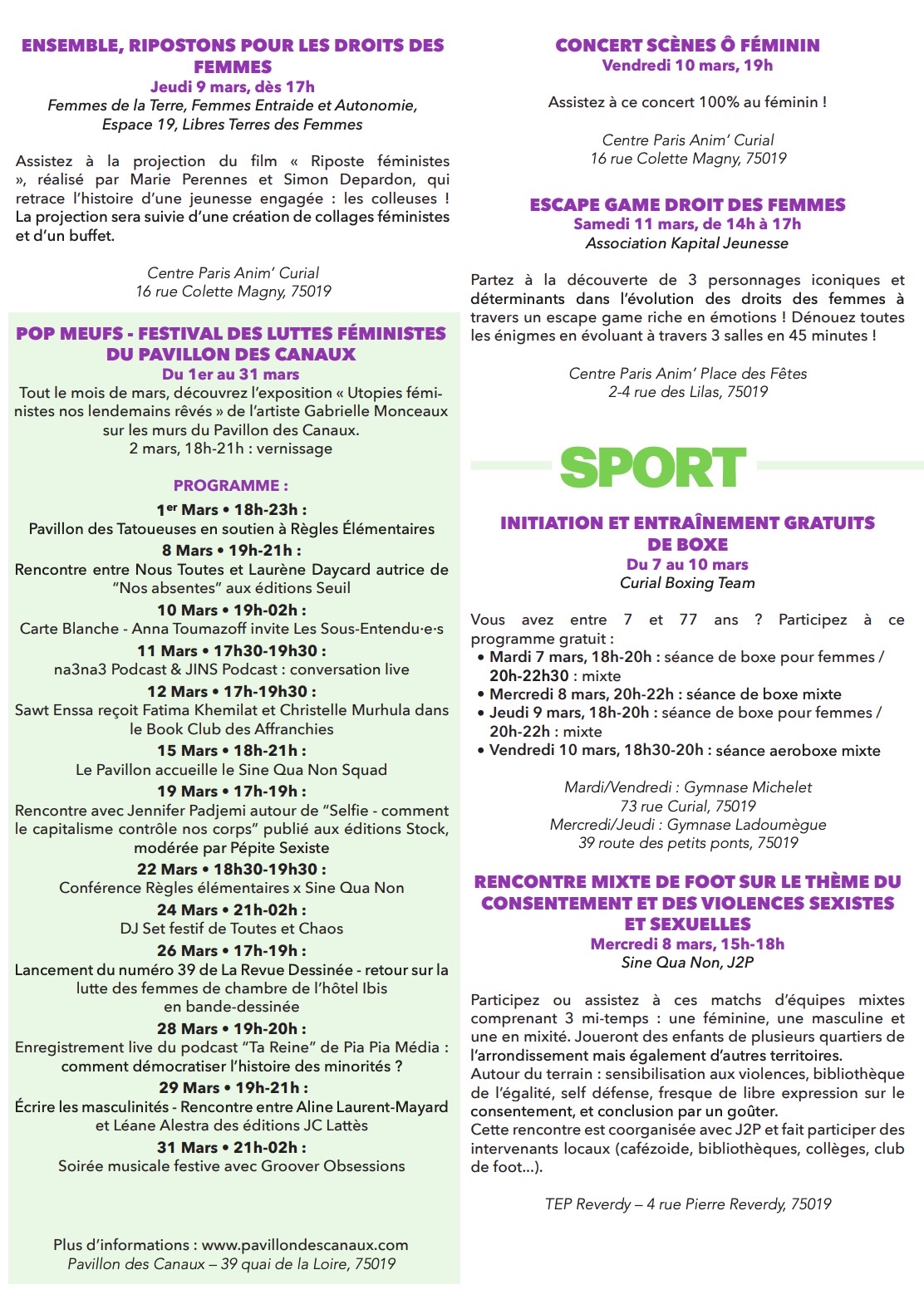 Journée Internationale De Lutte Pour Les Droits Des Mairie Du 19ᵉ