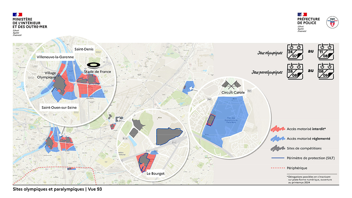Security perimeters and traffic during the Games - Ville de Paris