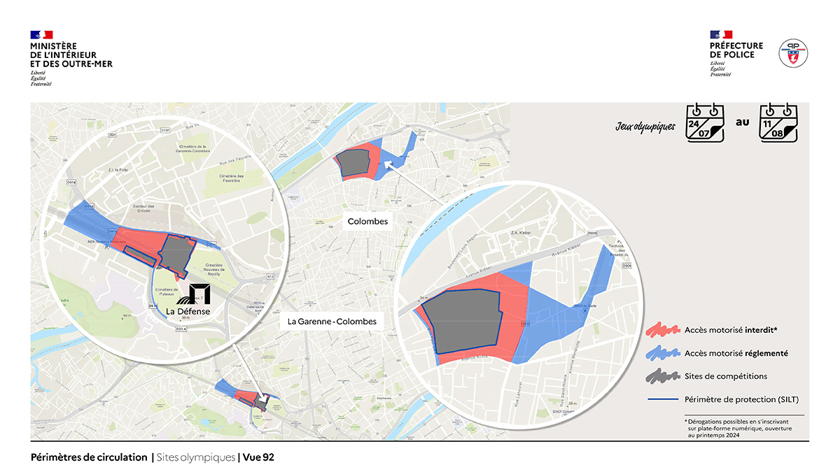 Security perimeters and traffic during the Games - Ville de Paris