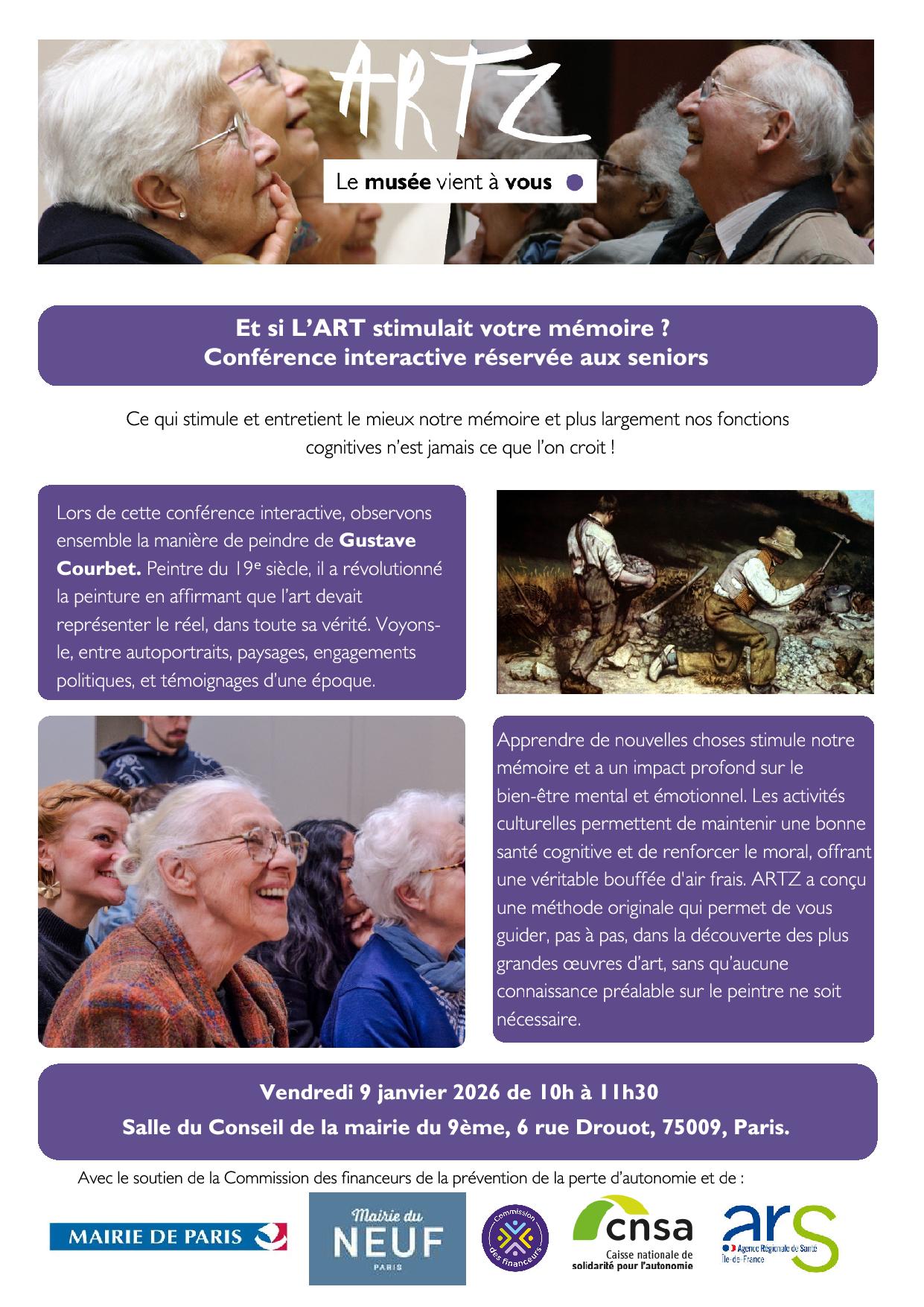 Bien vivre dans le 9e - Conférence Artz sur Gustave - Mairie du 9ᵉ